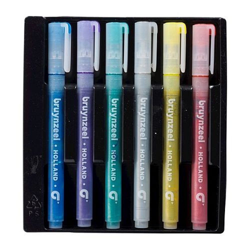 Bruynzeel Glitter Felt Tips| Set 6